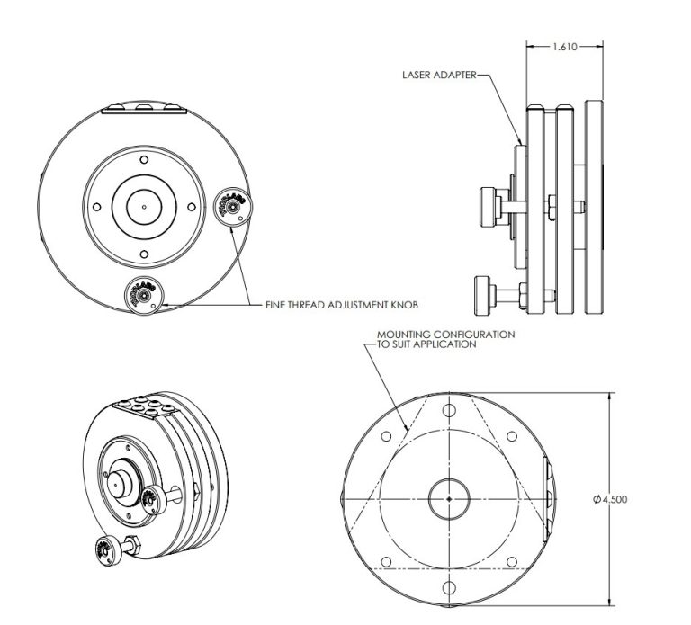 Adjustable Cylindrical Mount | Pinpoint Laser Systems